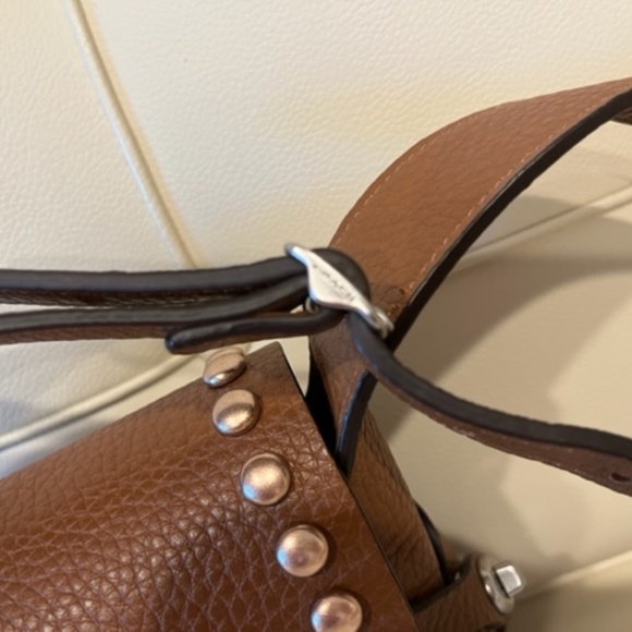 Coach | Bags | Coach Taupe Saddle Rivet Stud Pebbled Leather Dakotah 4 ...